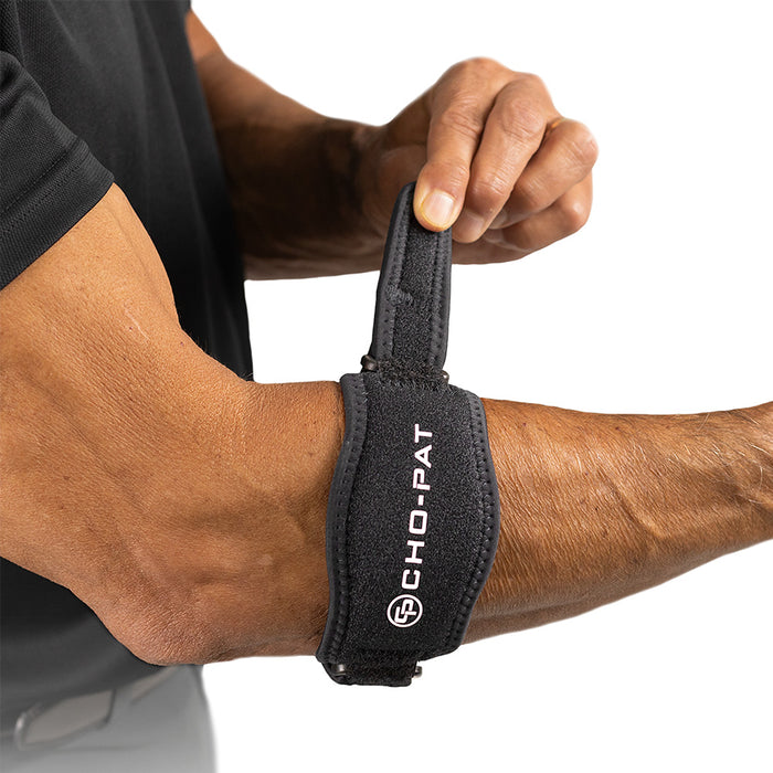 Cho-Pat Tennis Elbow Strap, Adjustable Forearm Support, Black, One Size ...