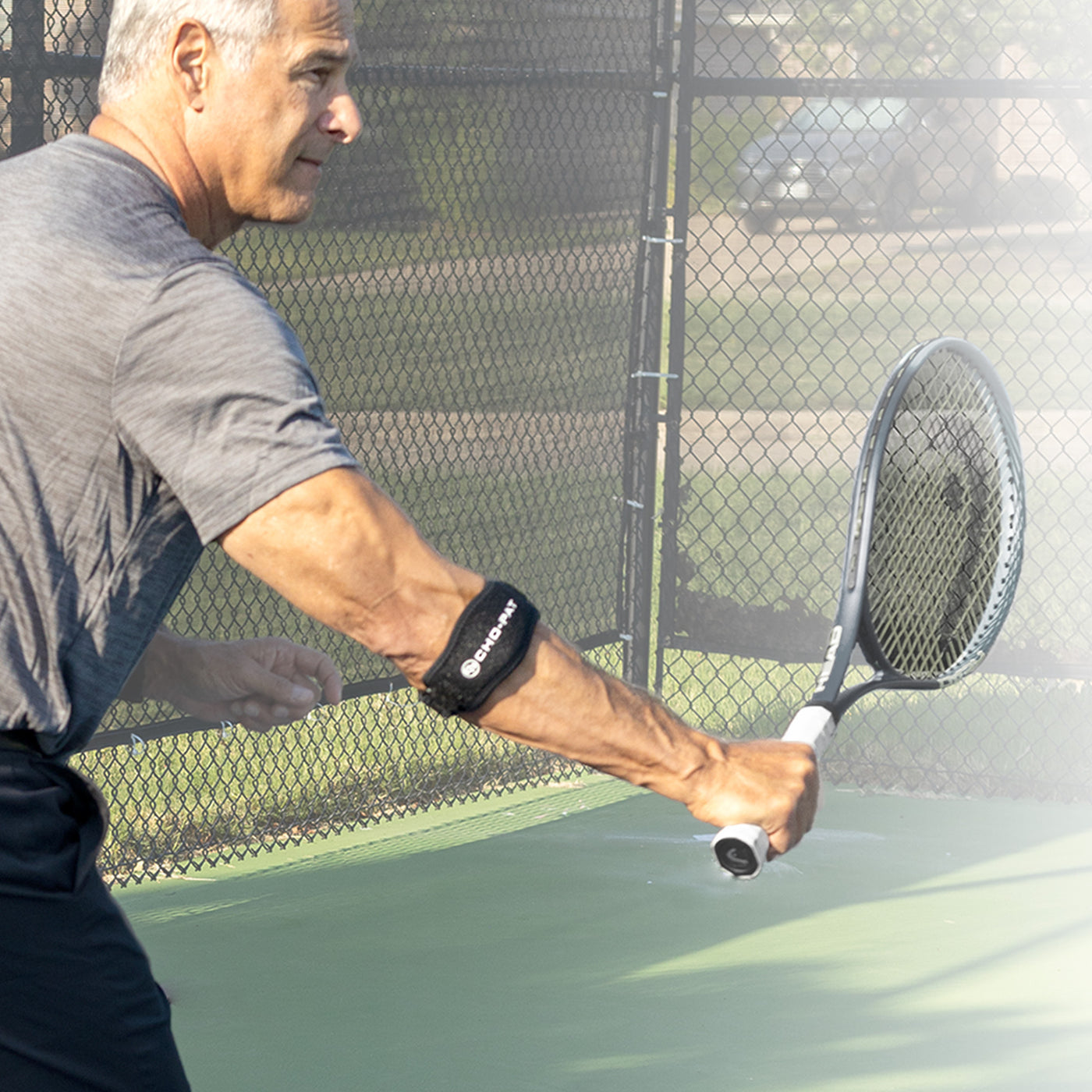 Cho-Pat Tennis Elbow Strap, Adjustable Forearm Support, Black, One Size ...