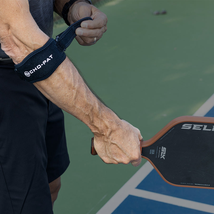 Cho-Pat Tennis Elbow Strap, Adjustable Forearm Support, Black, One Size ...